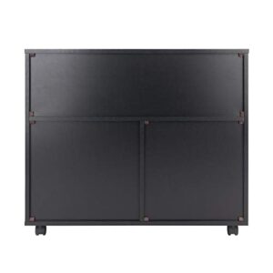 Ergode Halifax 3 Section Mobile Storage Cabinet, Black