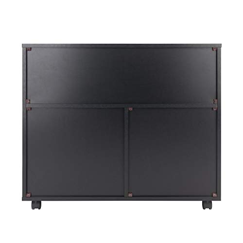 Ergode Halifax 3 Section Mobile Storage Cabinet, Black