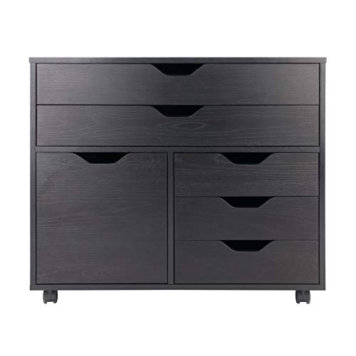 Ergode Halifax 3 Section Mobile Storage Cabinet, Black