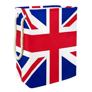 laundry basket foldable laundry hamper with handles detachable storage bin, bathroom organizer, children toy bins united kingdom flag