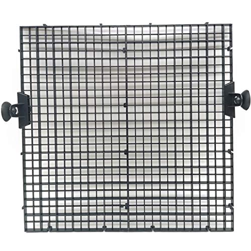 YOOHUA 4PCS Aquarium Divider Tray Plastic Grid Aquarium Egg Crate Light Diffuser, Fish Tank Divider Filter Bottom Isolation with 8PCS Sucker Clip (Black)