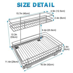 G-TING Pull Out Cabinet Organizer, Heavy Duty Under Sink Slide Out Storage Shelf Sliding Drawer Organizer for Pantry, Home, Kitchen, Bathroom, 2 Pack