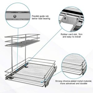 G-TING Pull Out Cabinet Organizer, Heavy Duty Under Sink Slide Out Storage Shelf Sliding Drawer Organizer for Pantry, Home, Kitchen, Bathroom, 2 Pack