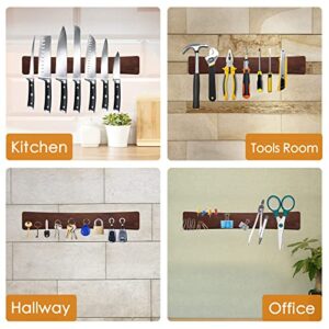 HOSHANHO Magnetic Knife Strips, Magnetic Knife Holder for Wall 16 Inch, Acacia Wood Knife Magnetic Strip Use as Knife Bar, Knife Holder for Kitchen Utensil Organizer