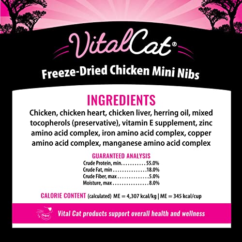 Vital Essentials Freeze Dried Cat Food, Chicken Mini Nibs 12 oz