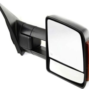 Garage-Pro Mirror Compatible with 2007-2021 Toyota Tundra Towing Mirror, Passenger Side, Heated, Power Glass, Blind Spot Glass, In-housing Signal Light