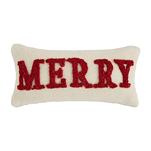 Mud Pie Christmas Mini Canvas Pillow, Merry