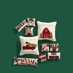 Mud Pie Christmas Mini Canvas Pillow, Merry