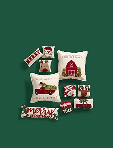 Mud Pie Christmas Mini Canvas Pillow, Merry