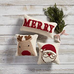 Mud Pie Christmas Mini Canvas Pillow, Merry