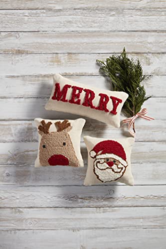 Mud Pie Christmas Mini Canvas Pillow, Merry