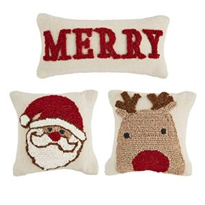 Mud Pie Christmas Mini Canvas Pillow, Merry