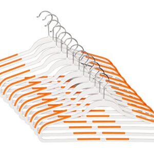 Ultra Slim Plastic Clothes Hangers with Rubberized Non-Slip Grip Accents – 12 Pack