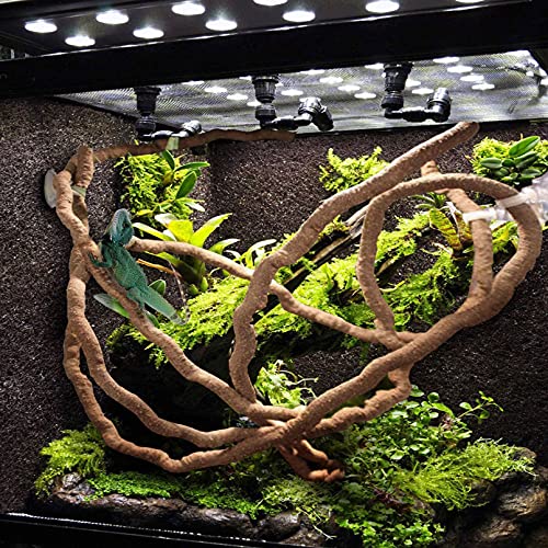 kathson 4 PCS Reptile Driftwood Habitat Decor Reptile Branches Bendable Vine Leaves Terrarium Wood Ornament Lizard Tank Accessories for Gecko, Snakes, Chameleon, Hermit Crab, Spider