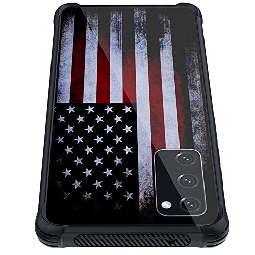 Tnarru Compatible with Samsung Galaxy S20 FE Case American Flag Pattern Hard PC Back and Soft TPU Sides Scratchproof Shockproof Protective Case for Samsung Galaxy S20 FE 5G -Black