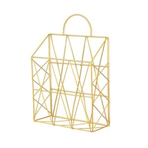 moovgtp magazine stand storage basket, wall hanging magazine holder wrought iron storage rack wall storage basket desk storage file racks for home office decoration