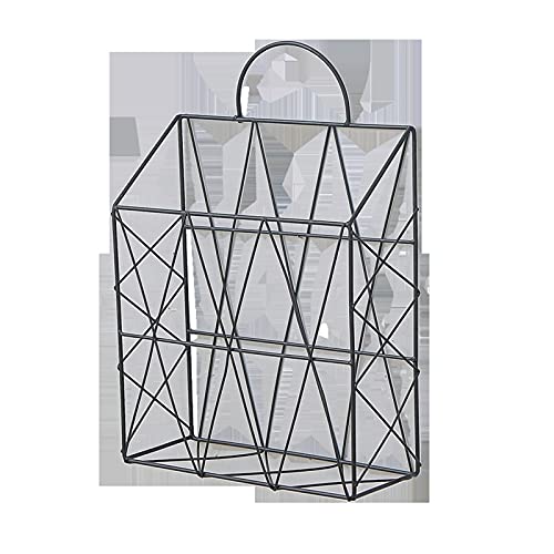 MOOVGTP Magazine Stand Storage Basket, Wall Hanging Magazine Holder Wrought Iron Storage Rack Wall Storage Basket Desk Storage File Racks for Home Office Decoration