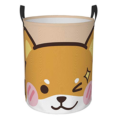 FeHuew Kawaii Shiba Inu Cute Dog Collapsible Laundry Basket with Handle Waterproof Fabric Hamper Laundry Storage Baskets Organizer Large Bins for Dirty Clothes,toys,Bathroom