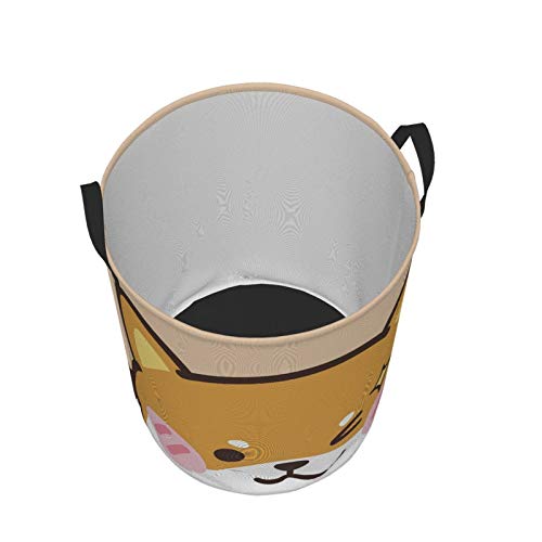 FeHuew Kawaii Shiba Inu Cute Dog Collapsible Laundry Basket with Handle Waterproof Fabric Hamper Laundry Storage Baskets Organizer Large Bins for Dirty Clothes,toys,Bathroom