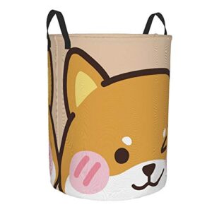 FeHuew Kawaii Shiba Inu Cute Dog Collapsible Laundry Basket with Handle Waterproof Fabric Hamper Laundry Storage Baskets Organizer Large Bins for Dirty Clothes,toys,Bathroom