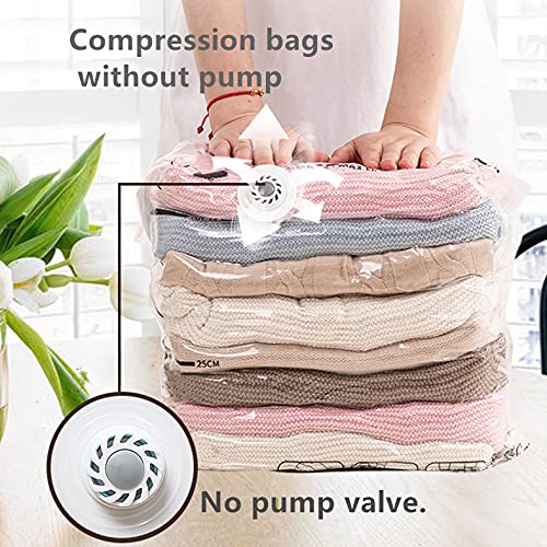 Revolutionary Plastic Space Saver Vacuum Storage Bag for Clothes,No Need Pump Vacuum Seal Bags for Clothing,Reusable Compression Vaccummpacking Bags for Storage,Large,4PCS, 39.3”×31.5”