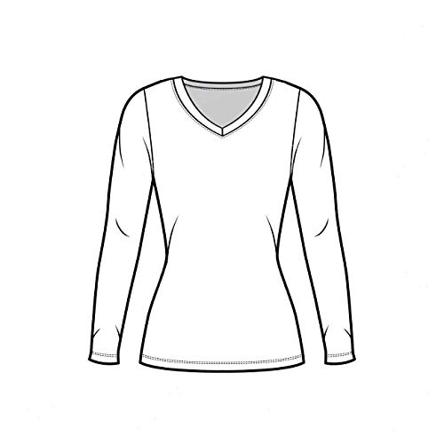 Natural Uniforms Women's Long Sleeve V-Neck T-Shirt Under Scrub (White, Medium)