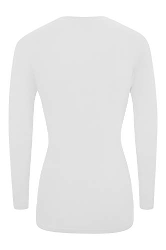 Natural Uniforms Women's Long Sleeve V-Neck T-Shirt Under Scrub (White, Medium)