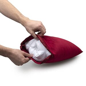 Norott Decorative Throw Pillow Vault Secret Pocket-6.5x10.5-Keep Items Private Safe Secure in Plain Sight-Beds-Couch-Sofa-Any Room-Travel Use- Oblong Crimson-13.5x19.5x6.5 inches