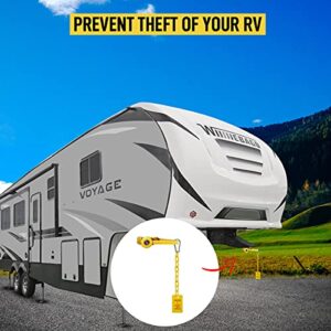 Heavy-Duty - King Pin Lock | Strong Tough Steel | Fifth Wheel Trailer Lock | Anti-Theft for RVs, Trailers, etc | with Bright Caution Tag Deterrent and Air Freshener