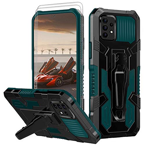 for Samsung A52 Case Military Grade Heavy Duty Protection Phone Case for Samsung A52 Anti Drop 15ft. Drop Tested Cover with Magnetic Kickstand and 2 pcs HD Screen Protector for Galaxy A52 Case -Green