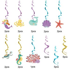 DmHirmg OceanHangingSwirl Decoration, OceanSwirl Decorations Hanging SwirlSpiral Decorations of OceanThemed, Under the Seas HangingSwirl Decorations OceanAnimals Parties Supplies