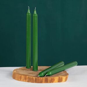 CANDWAX Green Taper Candles Pack of 12 - Straight Candles 12 inch Ideal as Unscented Candles, Dinner Candles and Table Candles - Slow Burning Candles Dripless - Smokeless Long Candlesticks