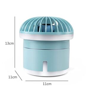 Small Personal Desk Fan Mini Misting Fan USB Rechargeable ultra-light portable long standby,3 Modes Mist Output with 350ml Water Tank,Cooling 3 Speeds Fan for Kids, Students, Outdoor, Bedroom, Office (blue)