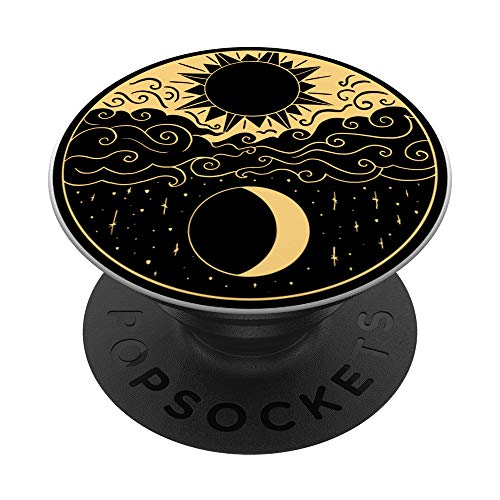 Wicca Astrology Pagan Mystical Celestial Bodies Sun Moon PopSockets PopGrip: Swappable Grip for Phones & Tablets