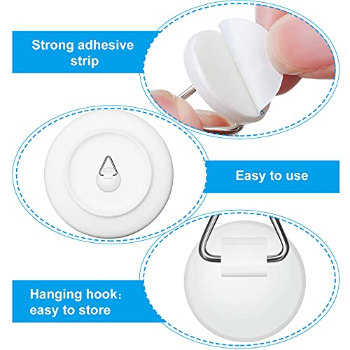 40 Pieces Adhesive Plate Hanger Adhesive Wall Hanger Round Adhesive Hanger Hooks Invisible Adhesive Wall Hangers Self Adhesive Hooks Sticky Wall Hooks for Plate Pictures Wall Art Decor