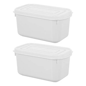 hemoton 2pcs plastic butter dish with lid 700ml butter keeper box fridge crisper airtight container for home restaurant kitchen