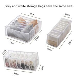 GBXPQEC Houseware Underwear Organizer Foldable Underwear Storage Divider Boxes Underwear Storage Bag For Store Socks, Underwear, Ties (White)