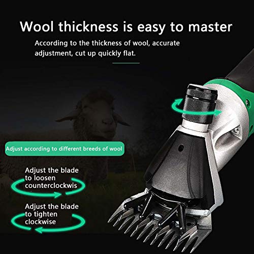 coldwind 350W Electric Sheep Shears, Sheep Clippers with 6 Speed,Electric Goat Shears for Sheep Goat Llama Horse Alpacas Thick Coat and Heavy Duty Animals Hair-Green