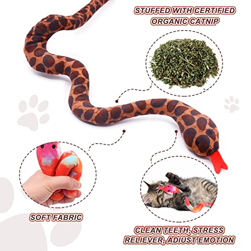 Snake Catnip Toys Kitten Supplies Interactive Catnip Toys for Indoor Cats Snakes Cat Toy Gift for Cat Lovers Dental Health Chew Toy Set of 3