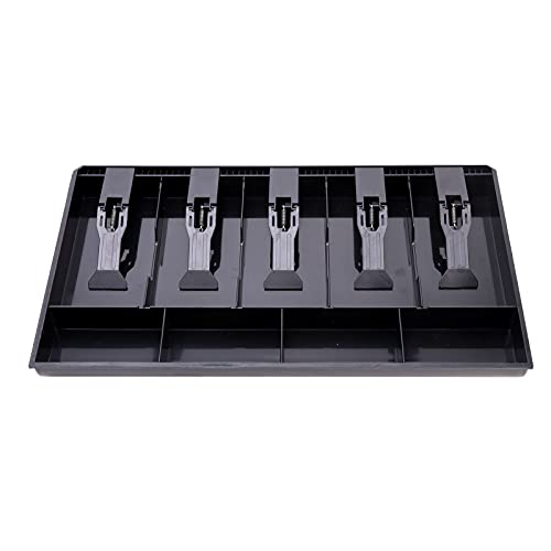 EKDJKK Cash Register Drawer, 5 Grids Store, ABS Free Take Market Storage Coin Register, for Supermarkets, Shops, Hotels, Various Industrial and Mining Enterprises