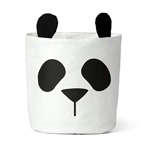 WSZJJ Panda Storage Bag Basket Baby Kids Toy Clothes Canvas Laundry Basket Storage Bag Can Stand Nappy Bin Home Storage Bucket