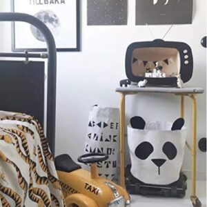 WSZJJ Panda Storage Bag Basket Baby Kids Toy Clothes Canvas Laundry Basket Storage Bag Can Stand Nappy Bin Home Storage Bucket