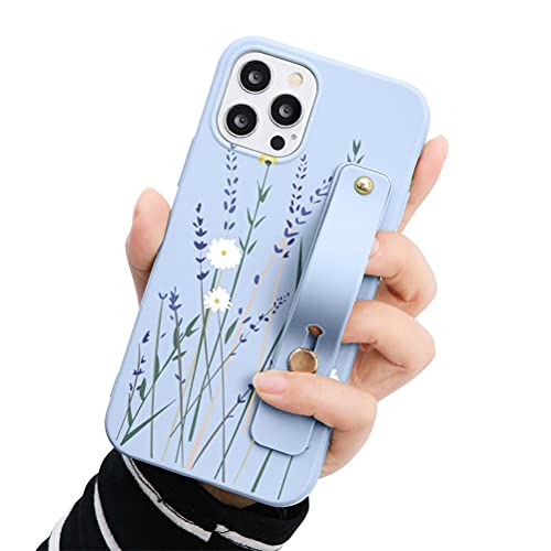 Yoedge Hand Strap Case for Samsung Galaxy A32 4G with Convertible Stand, Soft Silicone Shockproof Bumper Adjustable Wrist Strap Holder Cover Compatible with Samsung A32 4G - 6.4 inch, Art Flower