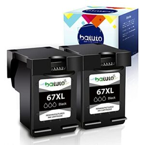 batuto remanufactured for black 67xl hp printer ink hp 67 for hp ink 67 67xl ink cartridges black combo pack deskjet 2700 2755 2755e envy 6000 6400 6455 6458e 6055e deskjet plus 4100 4155e