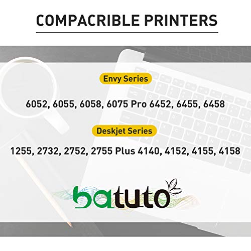 batuto Remanufactured for Black 67xl HP Printer Ink HP 67 for HP Ink 67 67xl Ink Cartridges Black Combo Pack DeskJet 2700 2755 2755e Envy 6000 6400 6455 6458e 6055e DeskJet Plus 4100 4155e