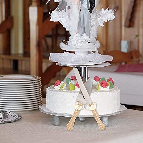 senover Rustic LOVE Wedding Cake Serving and Champagne Flute Glasses Set Bride and Groom Wedding Supplies for Engagement Wedding Gift Anniversary Present Christmas Gift