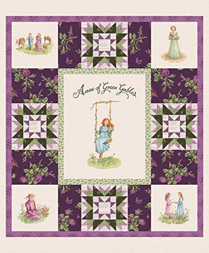 36" X 44" Panel Anne of Green Gables Quilting Swings Cream Cotton Fabric Panel (D573.49)