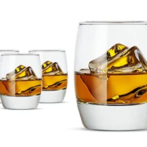 LUXU Premium Whiskey Rock Tasting Glasses (Set of 4),7 oz Lowball Bar Glasses,Old Fashioned Whisky Tumblers for Drinking Bourbon, Scotch Whisky,Cocktail,Cognac,Rum Vodka Liquor,Great Gifts for Women