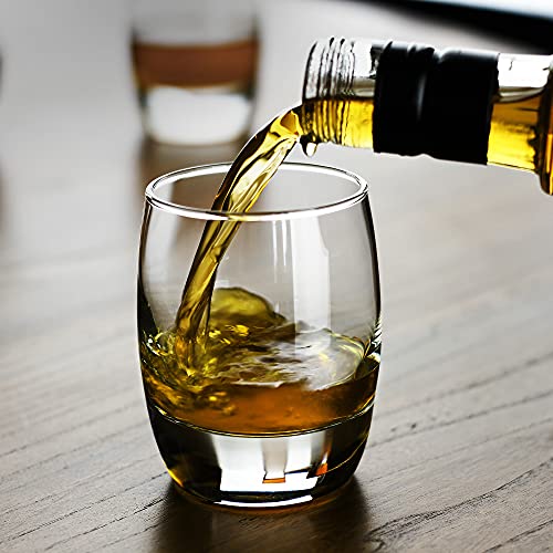 LUXU Premium Whiskey Rock Tasting Glasses (Set of 4),7 oz Lowball Bar Glasses,Old Fashioned Whisky Tumblers for Drinking Bourbon, Scotch Whisky,Cocktail,Cognac,Rum Vodka Liquor,Great Gifts for Women