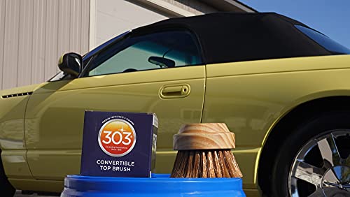 303 Products Convertible Top Brush - Soft Bristles for Safe But Effective Cleaning - Ergonomic Grip - Break Up Dirt and Debris On Convertible Top,1 Pack (39017), Blue